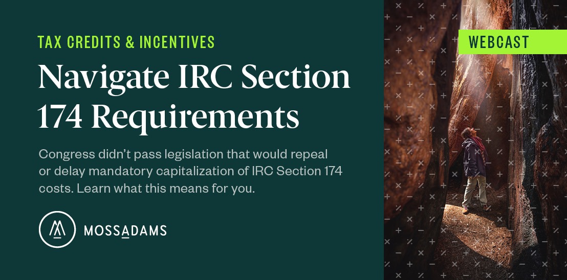 IRC Section 174 Capitalization Requirements Repealed
