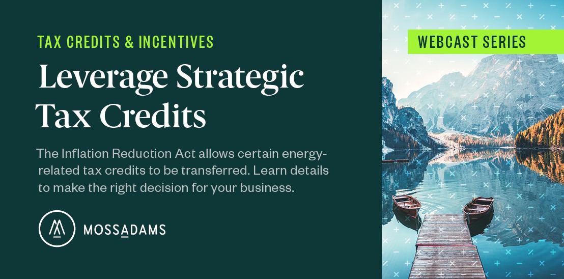 Transferring Federal Tax Credits Process Overview