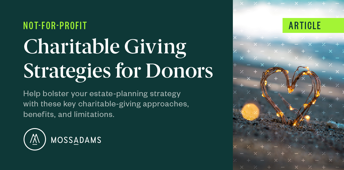 Charitable Giving Strategies for Donors
