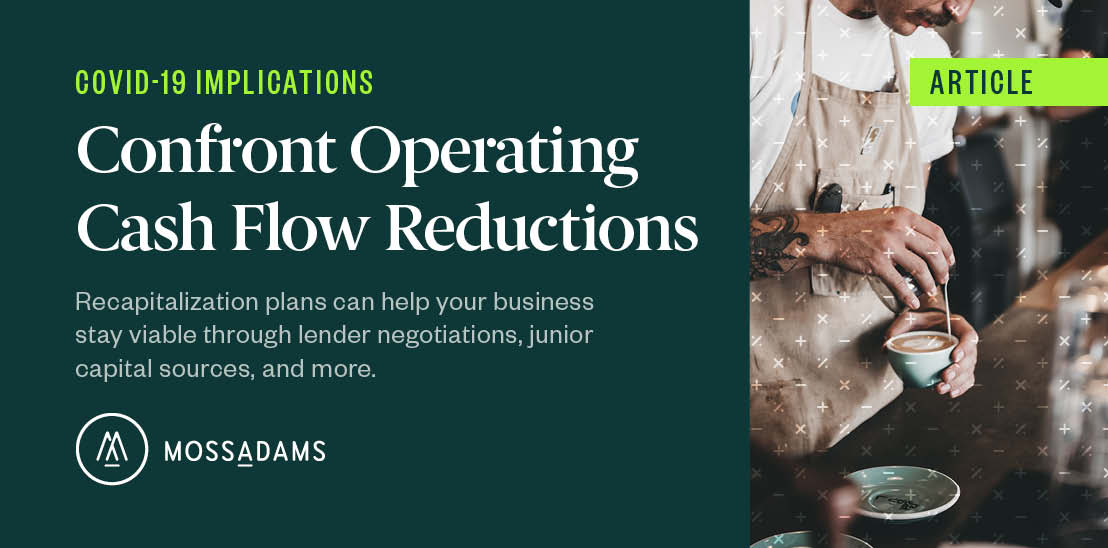 Help With Reduced Operating Cash Flow Issues During COVID-19