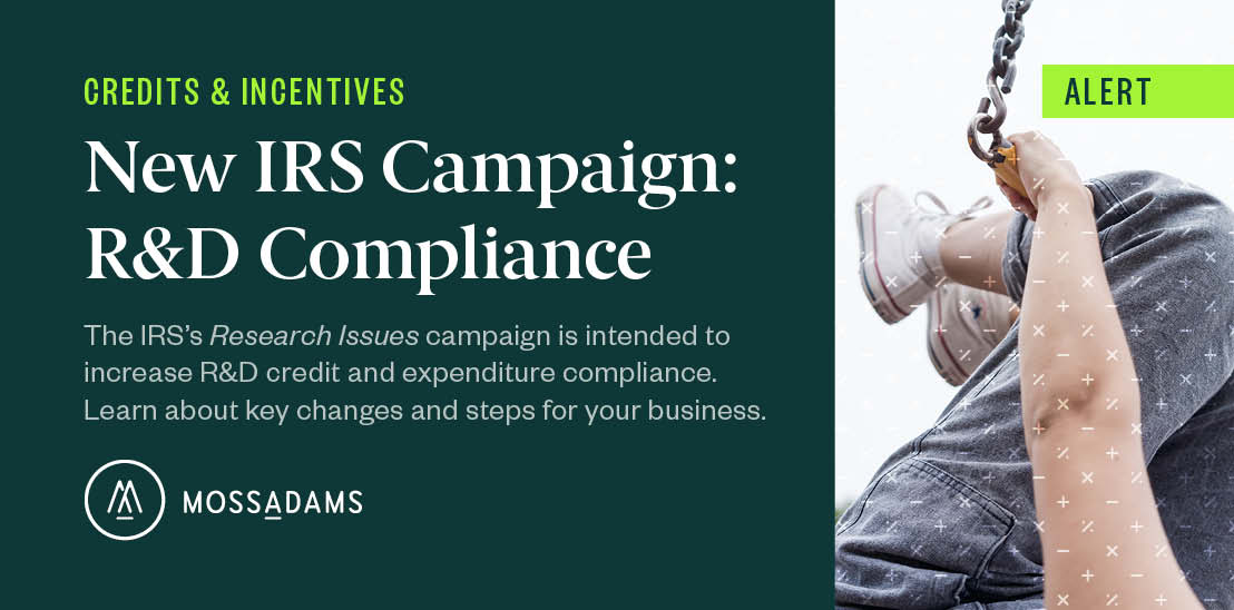 IRS LB&I Campaign Addresses R&D Compliance