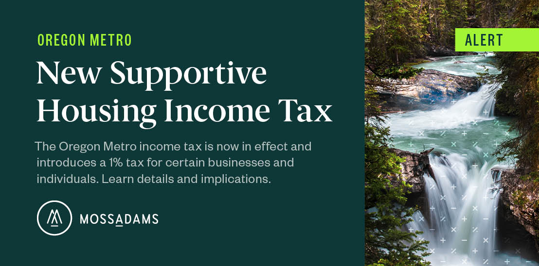 Oregon Metro Supportive Housing Income Tax