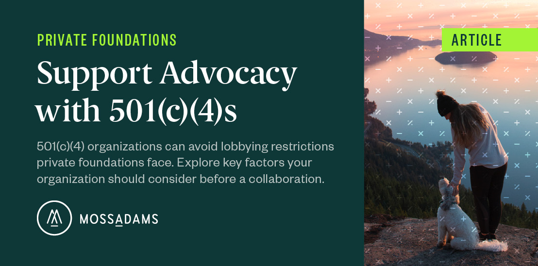 Key Considerations for Private Foundations That Work with 501(c)(4)s