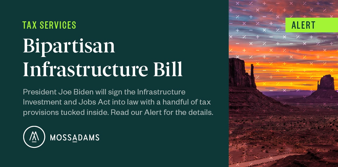 Infrastructure Bill Includes Tax Provisions to Know About