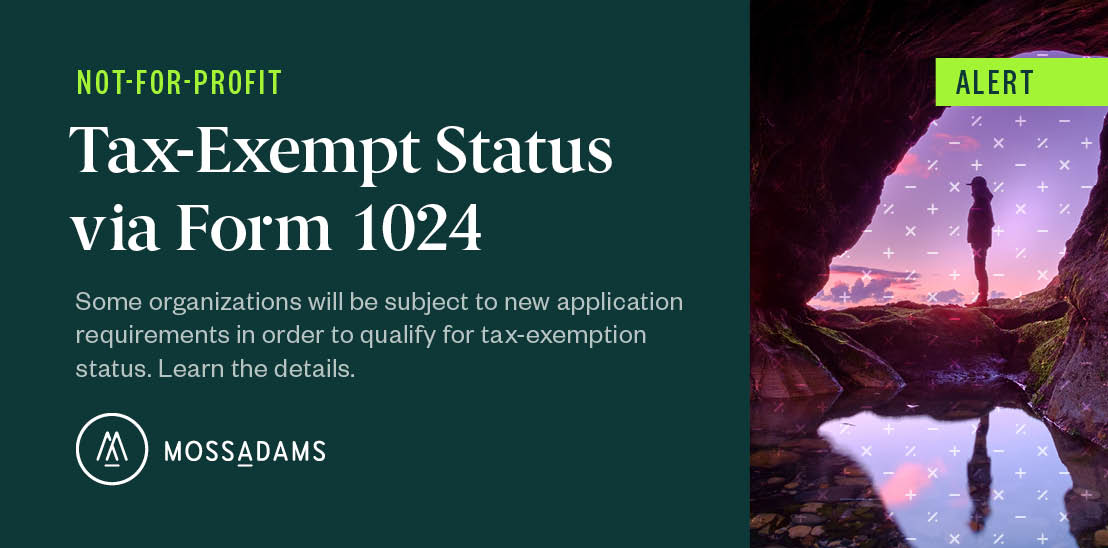 Tax-Exempt Not-for-Profit Organizations via IRS Form 1024