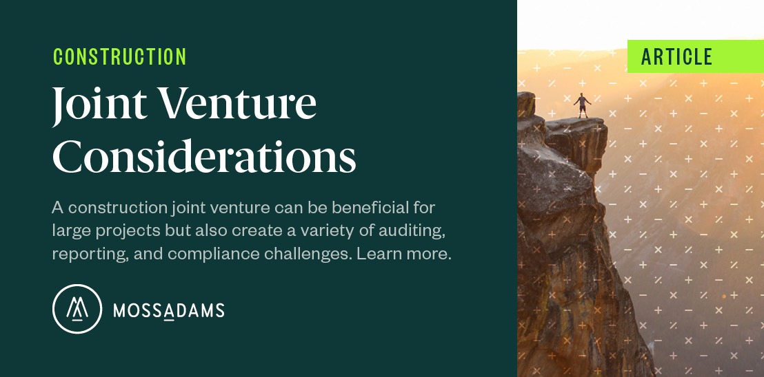 Construction Joint Venture Audit, Compliance Considerations