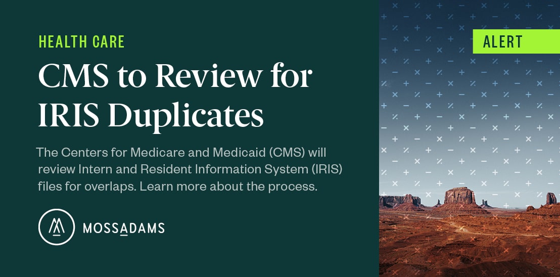 CMS Reviewing for Duplicate Interns and Residents