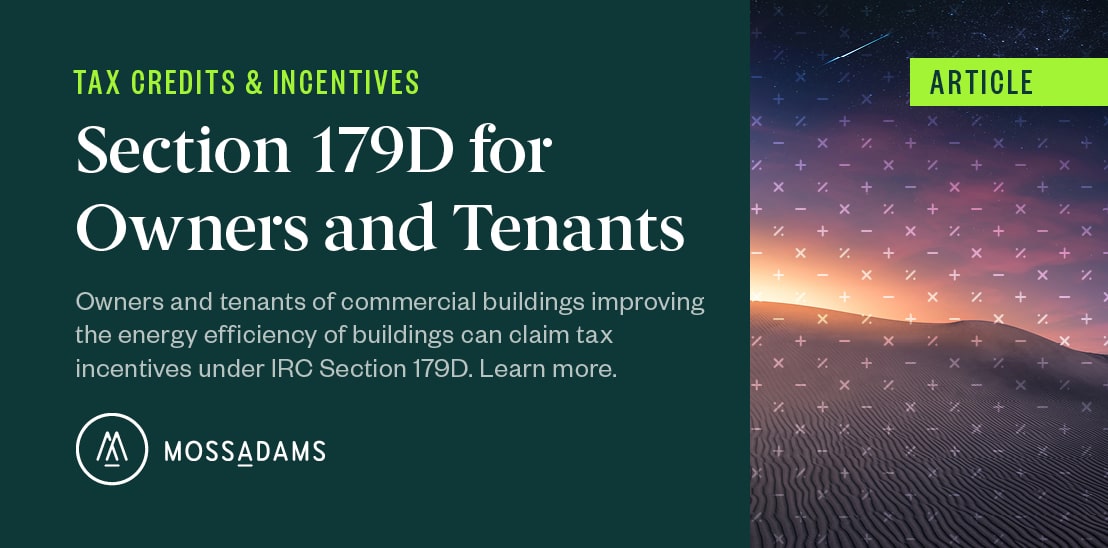 Infographic: Section 179D for Building Owners and Tenants