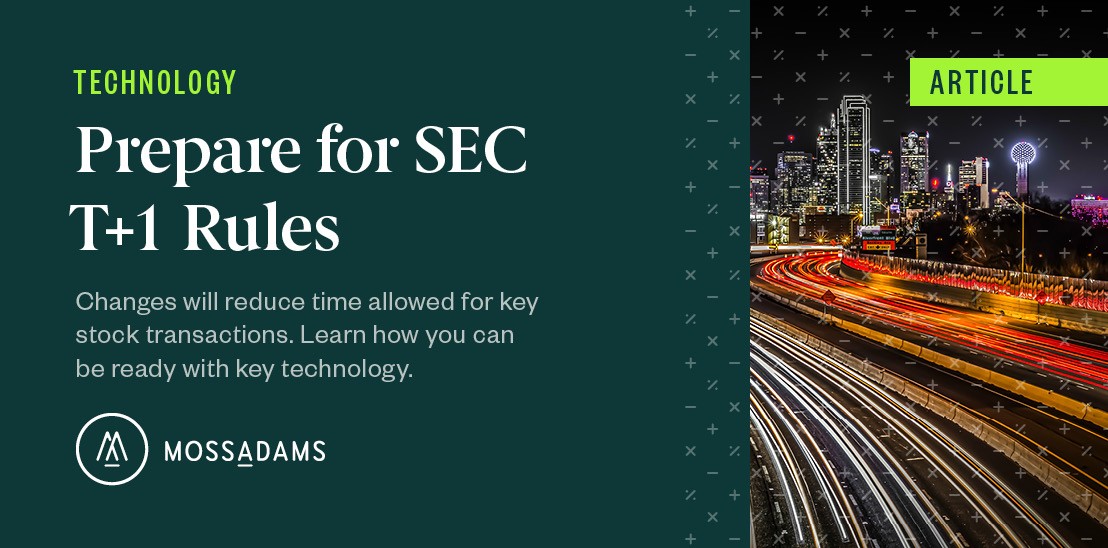 SEC’s T+1 Settlement Requirements and Technology to Help