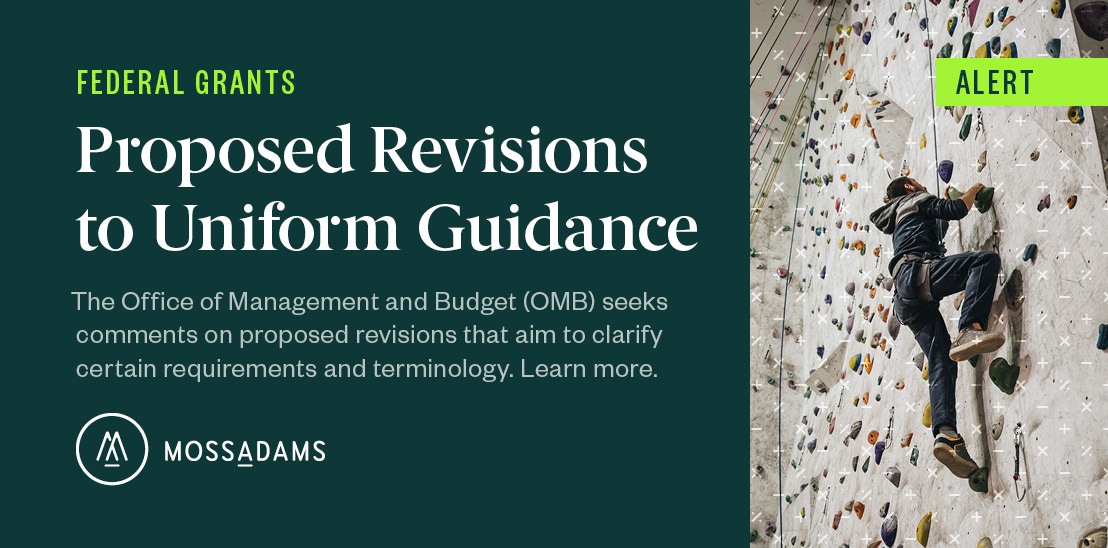 OMB Proposes Revisions to Uniform Guidance