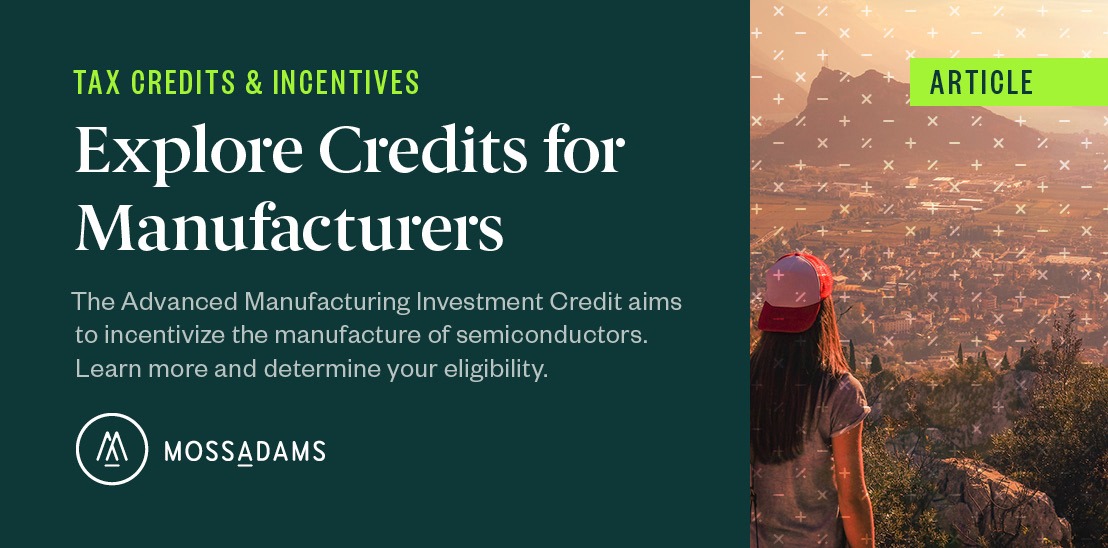 Advanced Manufacturing Investment Credit Eligibility