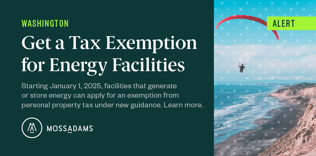 Renewable Energy Property Tax Exemption in Washington State