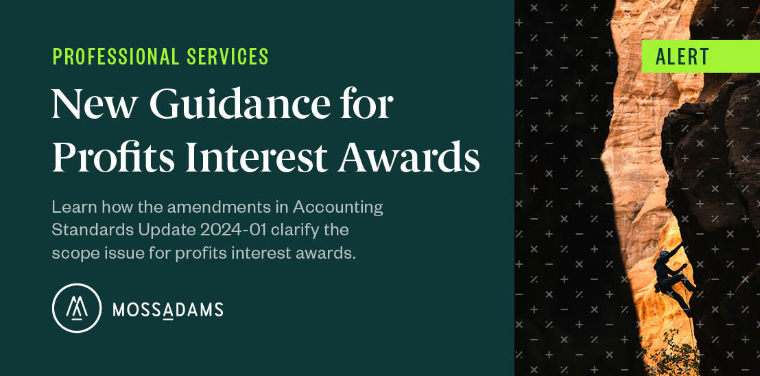 Updated Accounting Guidance for Profits Interest Awards Updated Accounting Guidance for Profits Interest Awards
