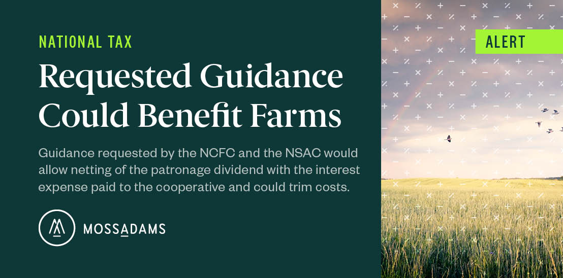 NCFC and NSAC Request IRS Guidance on Credit Co-op Dividends