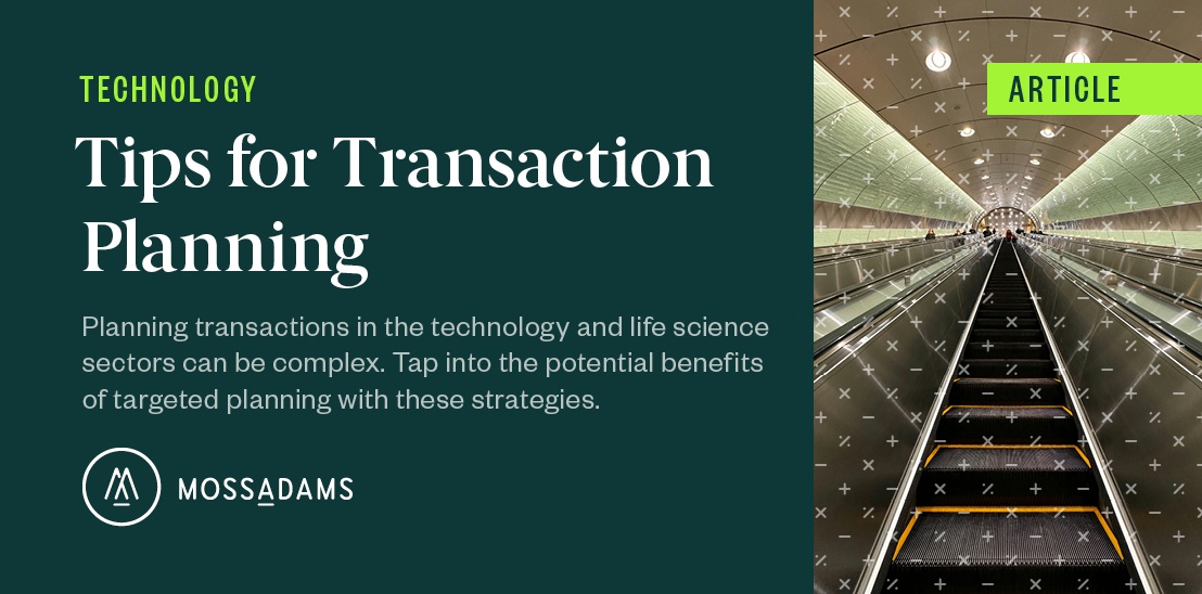 Transaction Planning Tips in Technology and Life Sciences