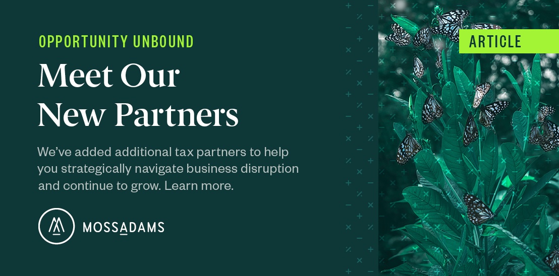 Moss Adams Welcomes Two New Partners