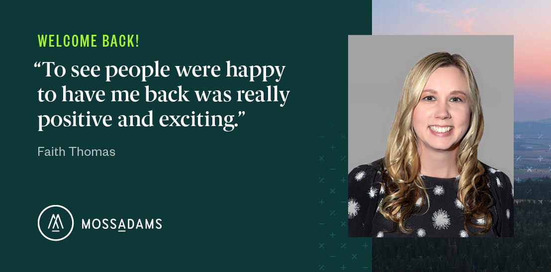 Welcome Back, Faith Thomas!